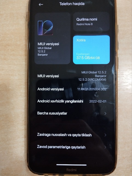 Redmi not 8 64lik