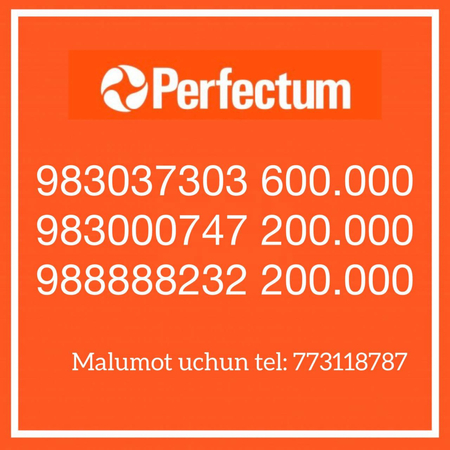 Perfectum chiroyli raqamlar sotiladi