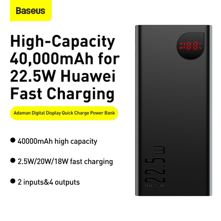 Baseus Fast Charge Power Bank 40000mAh 22.5W аккумулятор