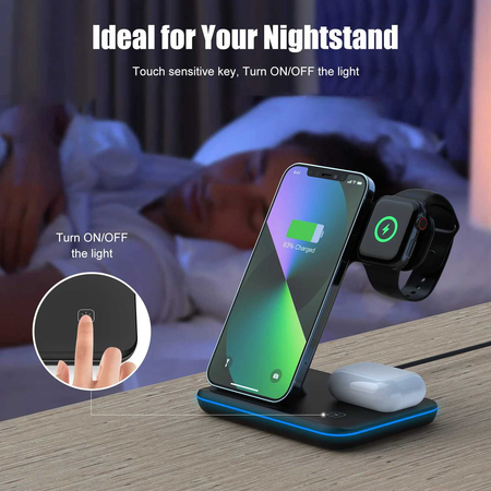 Беспроводная зарядная станция 3в1 Qi для iPhone / Watch / Airpods