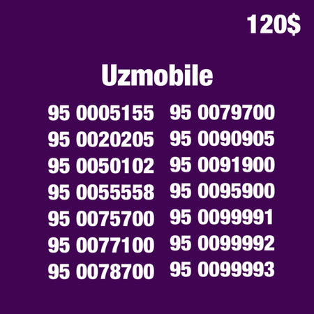 Uzmobile gold chiroyli raqamlari/ Красивые золотые номера Узмобайл