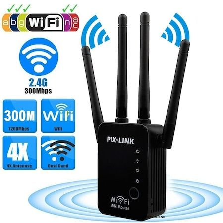 Wifi репитер усилитель повторитель с 4 антеннами Pix link