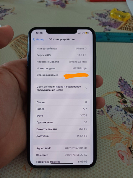 Iphone xs max LLA 82 yomks 256 gb sotiladi