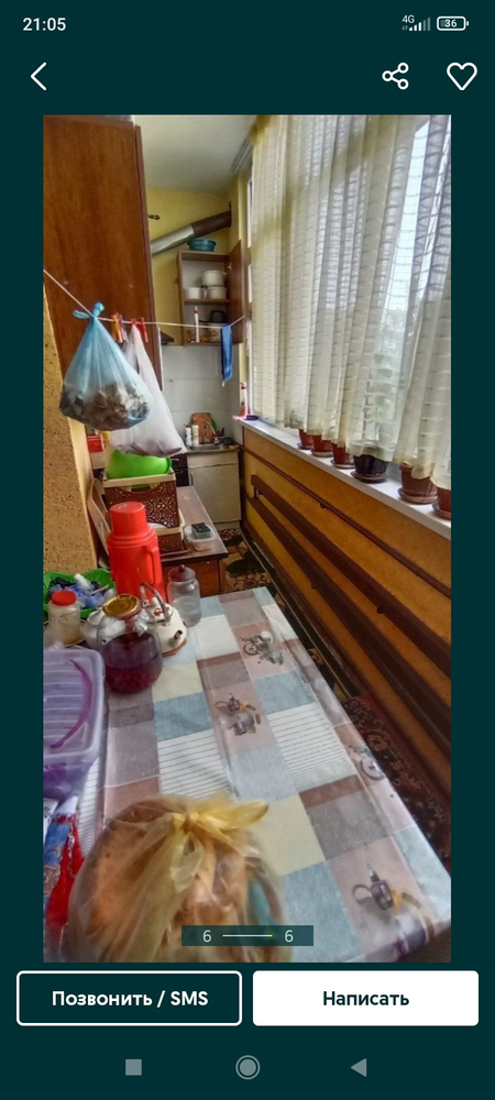 Kvartira sotiladi 2 xona 3 xona qilingan