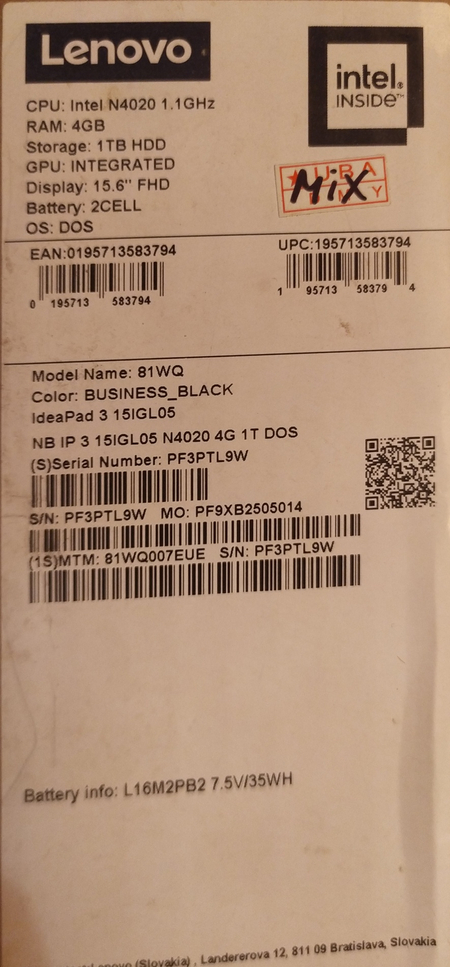 Lenovo ideapad 3 intel inside