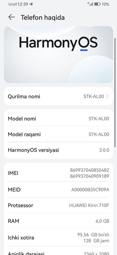 Huawei 10 plus 100 foiz kafolati bilan