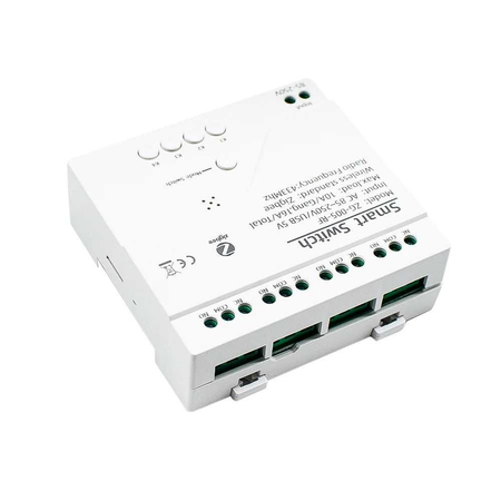 4х канальное Zigbee реле ZG-003-RF с сухими контактами + пульт