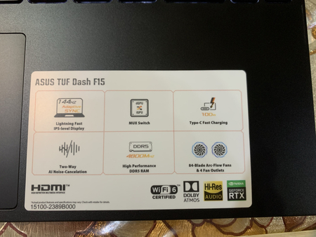 Noutbook Asus TUF DASH F15
