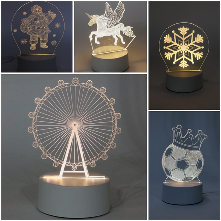 3D светильники. Ночник. LED, USB.