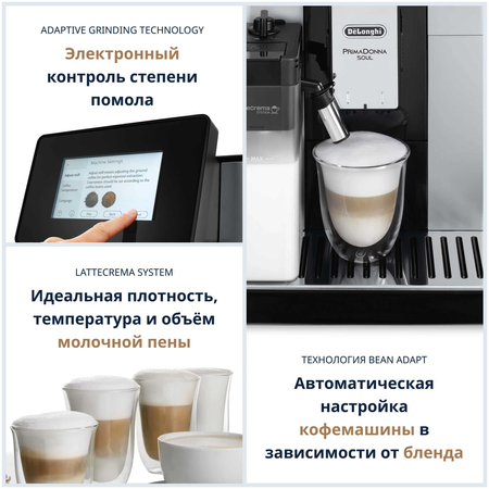 Кофемашина De'Longhi PrimaDonna Soul ECAM610.74.MB