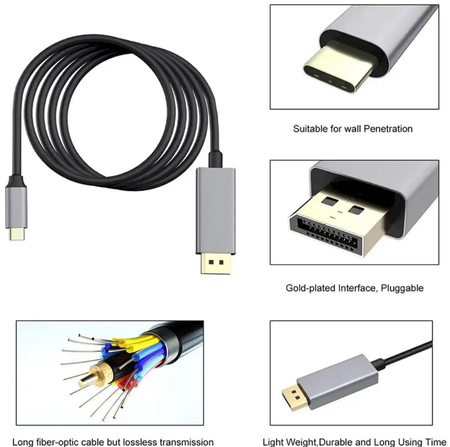 Type-C-DisplayPort кабель 2 м.