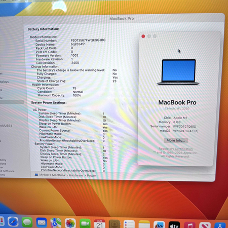 Macbook pro M1 100% batareyka
