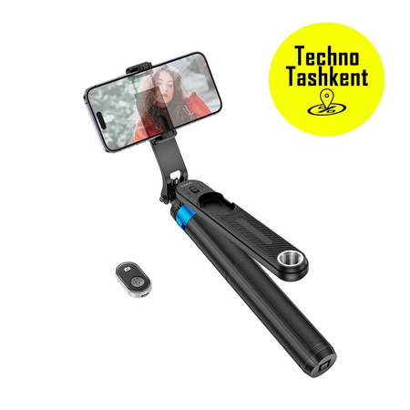 Монопод для селфи Hoco K22 Handy, трипод с пультом BT, черный, 1.75 м