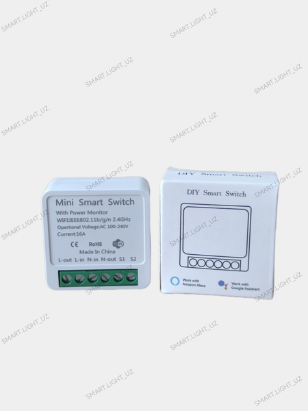 Умное реле Tuya Wifi Power Monitor контроль энергии и голос управление