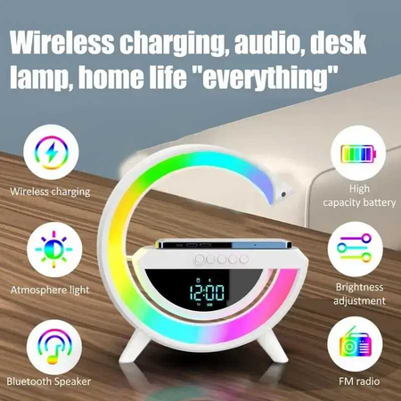 Беспроводное зарядное устройство, Bluetooth с ночником G-SmartLED RGB.