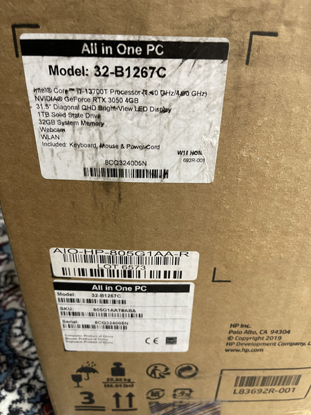HP Pavilion 32 QHD I7 13700T rtx3050