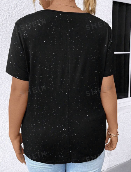 Женская футболка Shein большой размер 2XL-4XL модная кофта plus size