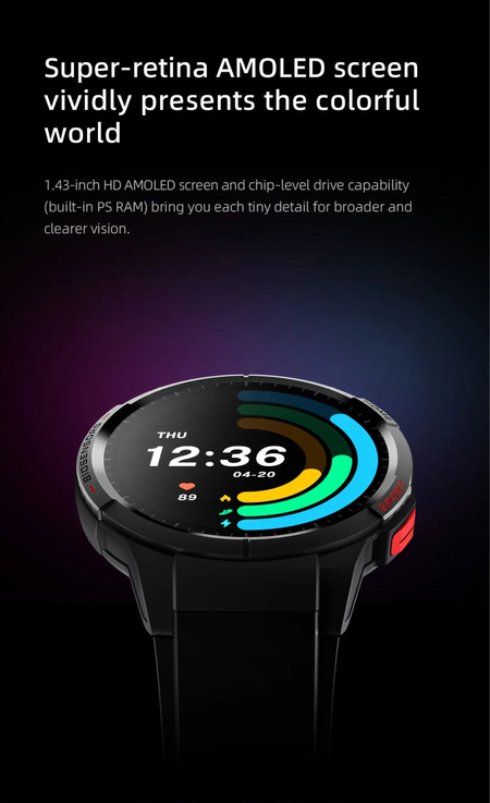 Xiaomi MiBro Watch GS amoled display