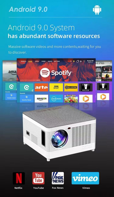 Проектор FullHD 1080p Android T-55, Projector FullHD 1080p Android
