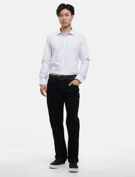 Klassik ko'ylak erkaklar uchun, oq ko'ylak Slim Fit