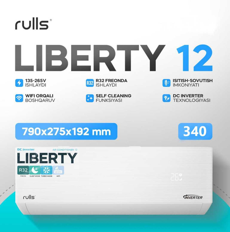 КОНДИЦИОНЕР RULLS /DC Invertor/Компрессор GMCC Toshiba/Wi Fi