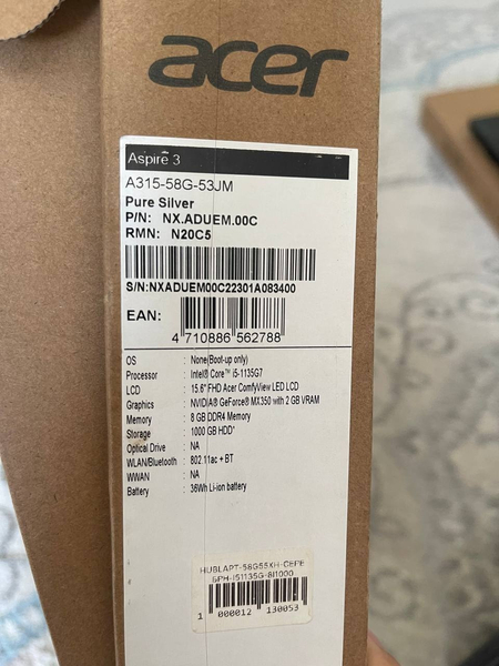Aser asperia Intel core i5 1135G7 full