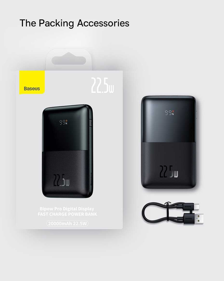 Baseus PD 22.5W Power Bank 20000mAh For iPhone 12 13 14 Bipow Pro