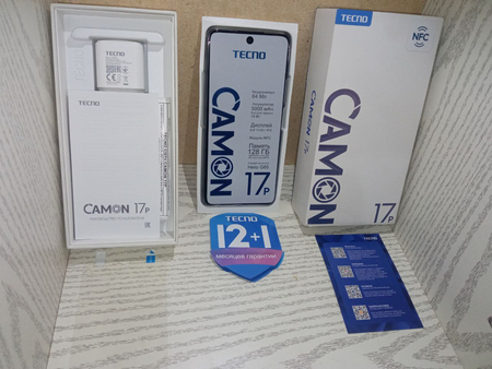 Tecno comon P17, xotira 6/128, tezkor quvvatlash, NFS bor. Kafolat 1 y