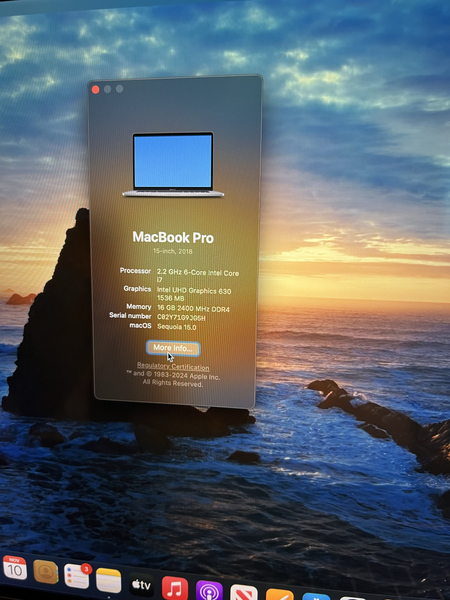 MacBook Pro 15, 2018 i7