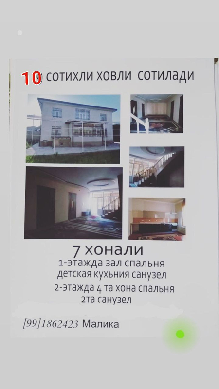 10 sotux 2 etajli xovli