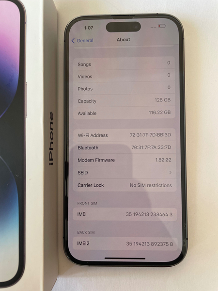 Iphone 14pro 128gb
