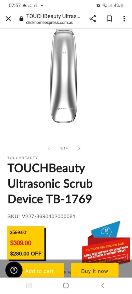 TOUCHBeauty TB-1769 для ультразвуковой чистки лица и тела