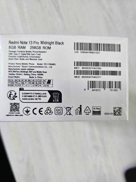 Redmi Note 13 Midnight Black 8GB RAM 256GB ROM