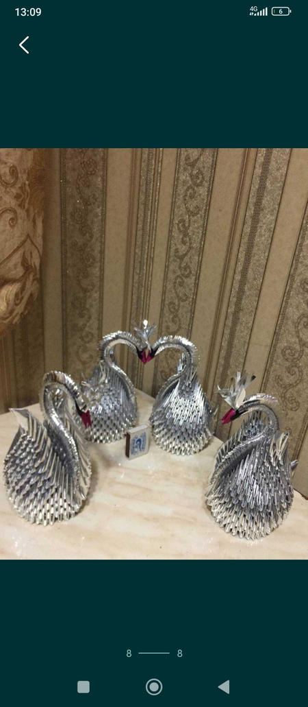 Золотые лебеди подарок оригами