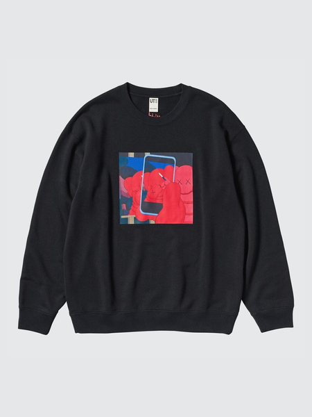 Чёрный новый свитшот Uniqlo x Kaws x Warhol