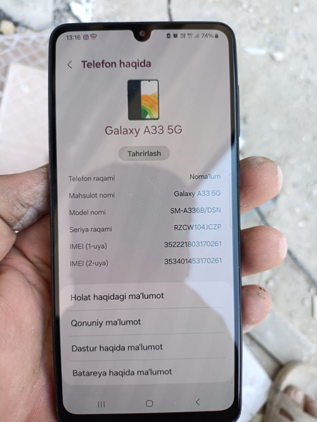 Samsung A33 5g holati zoʻr