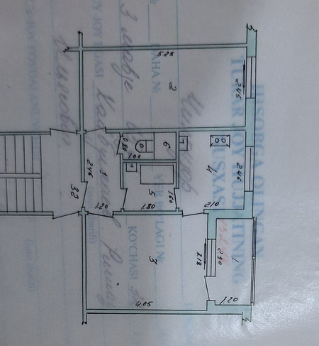Чиланзар 3кв  2/3/4  1,5*3м²   45м²