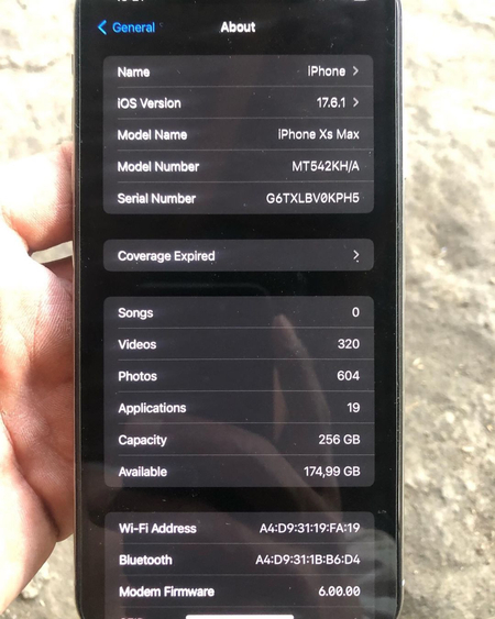 Iphone Xs max 256 gb