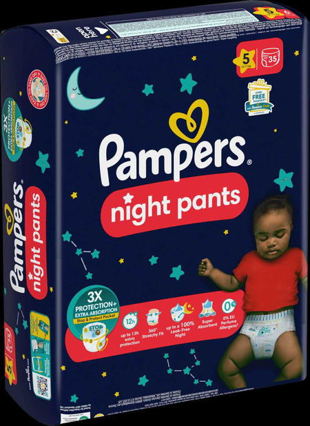 Подгузники ночные Pampers Night Pants, размер 5 (12-17 кг)