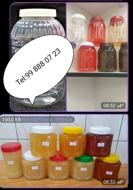 Idishlar Asal uchun plastik PET idishlar