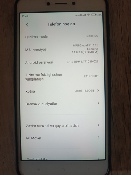 Redmi 5a 2/16 xotirali kelishamiz
