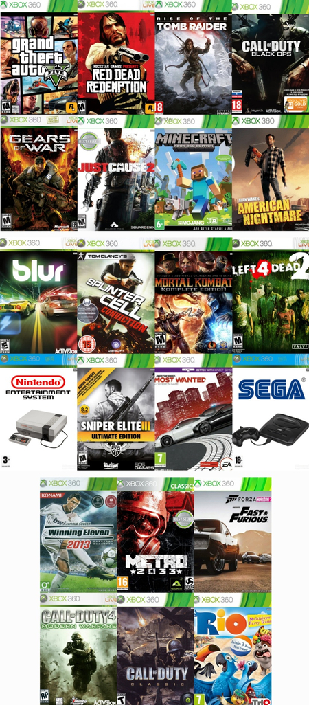 Xbox 360 fribut qilingan.