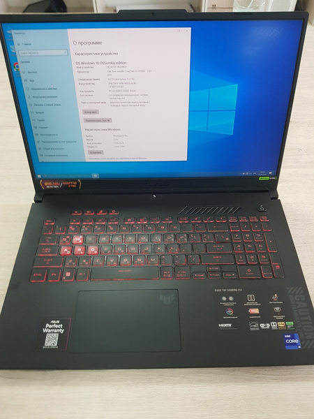 Продаётся ноутбук Asus TUF Gaming F17