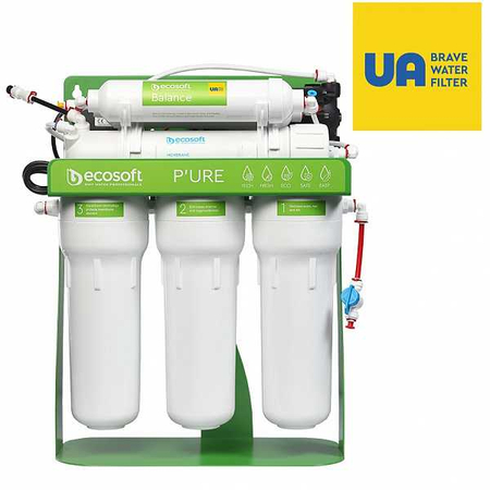 Фильтр обратного осмоса Ecosoft P'URE Balance с помпой MO675MBALPSECO