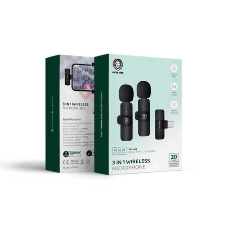 Микрофон-петличка Green Lion 3in1 Wireless Microphone