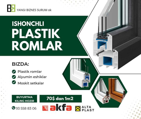 Akfa plast romlari va Alyumin eshiklar