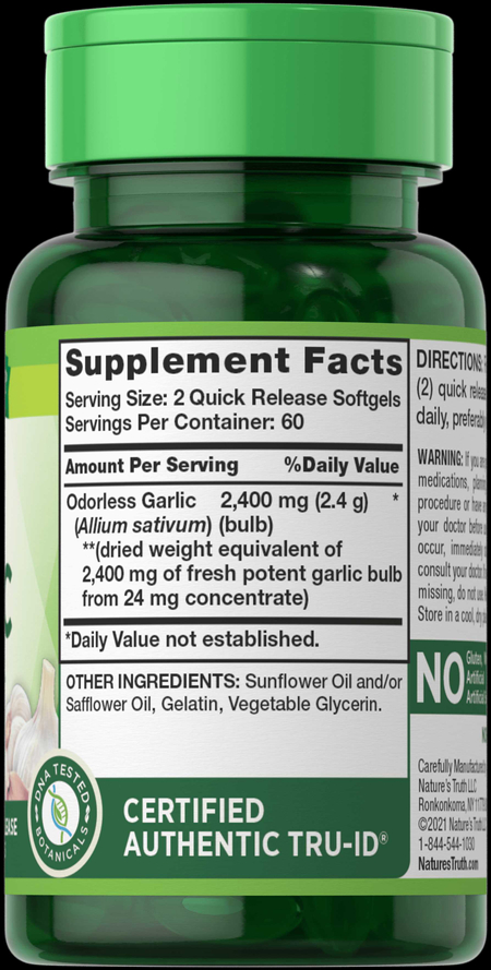 Капсулы с чесноком без запаха Garlic Nature's Truth 120шт USA