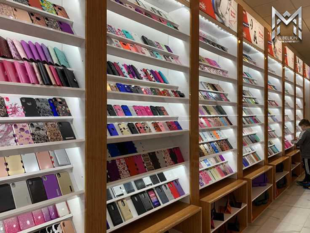 Aksesuar magazinlar uchun Prilavka, stelaj, vitrinalar zakazga