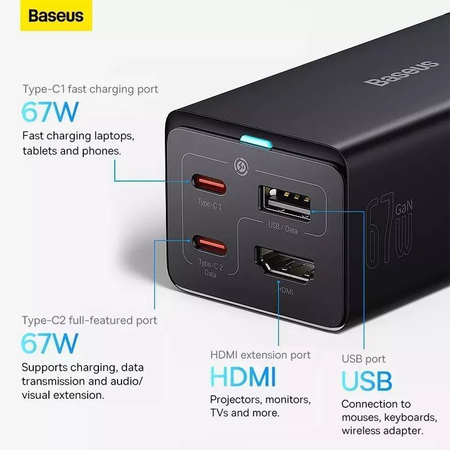 Baseus 67W Зарядка + Hub Концентратор + Док станция