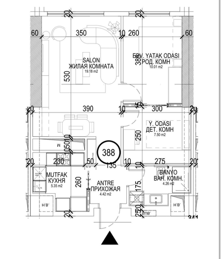 Срочно Продается Nest One 53м2 без ремонтом 20-этаж А блок